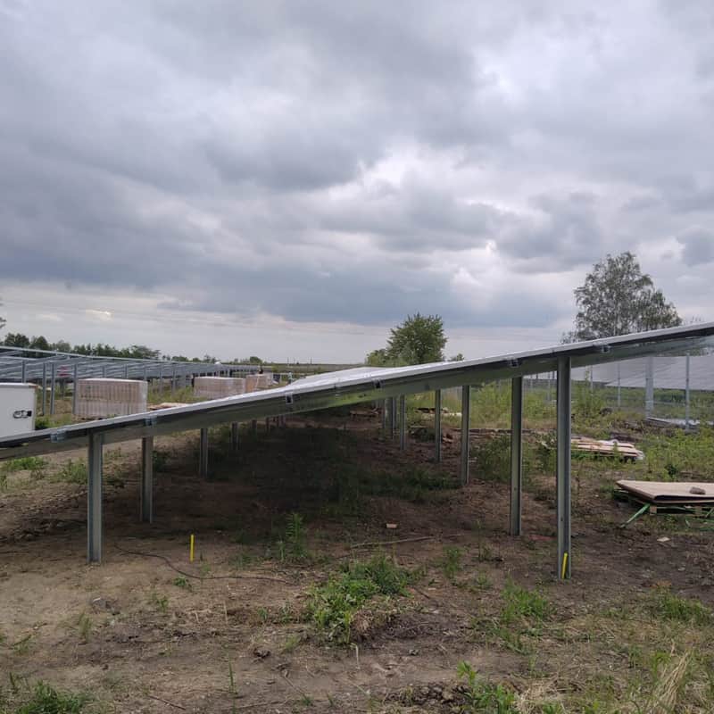 Ground mounted solar structures 4V (4 vertical – 2 poles) - Alcon PV